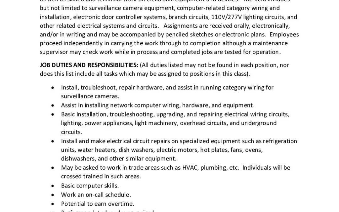 General Maintenance Technician - Tuscaloosa County Alabama